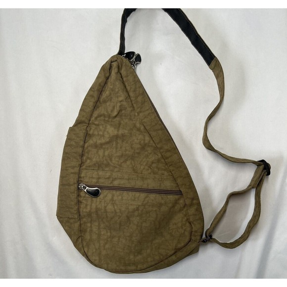 Ameribag | Bags | Ameribag Crossbody Healthy Back Bag Light Brown Distressed Purse Nylon Pockets ...